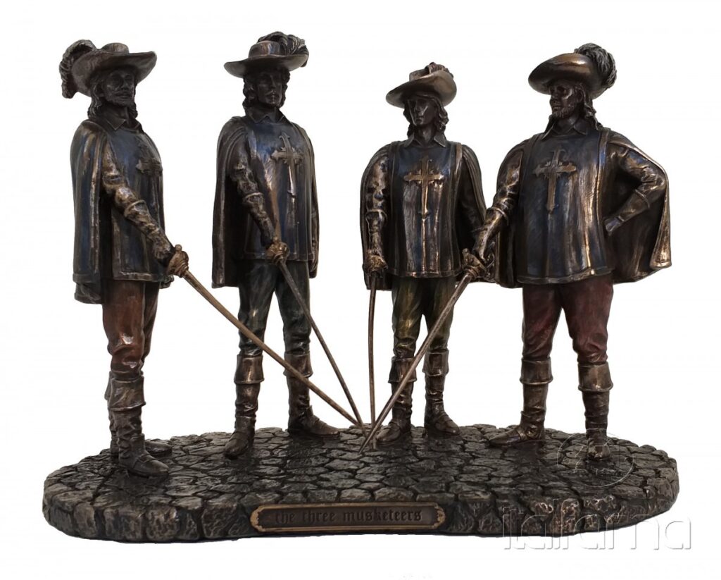The 3 Musketeers Bronze Statue – The Black Velvet Selection